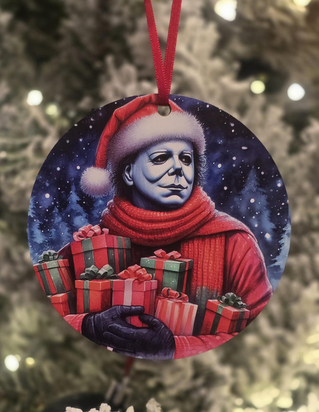 Horror Christmas Ornaments Printed on Wood : Freddy, Chucky, Michael ...