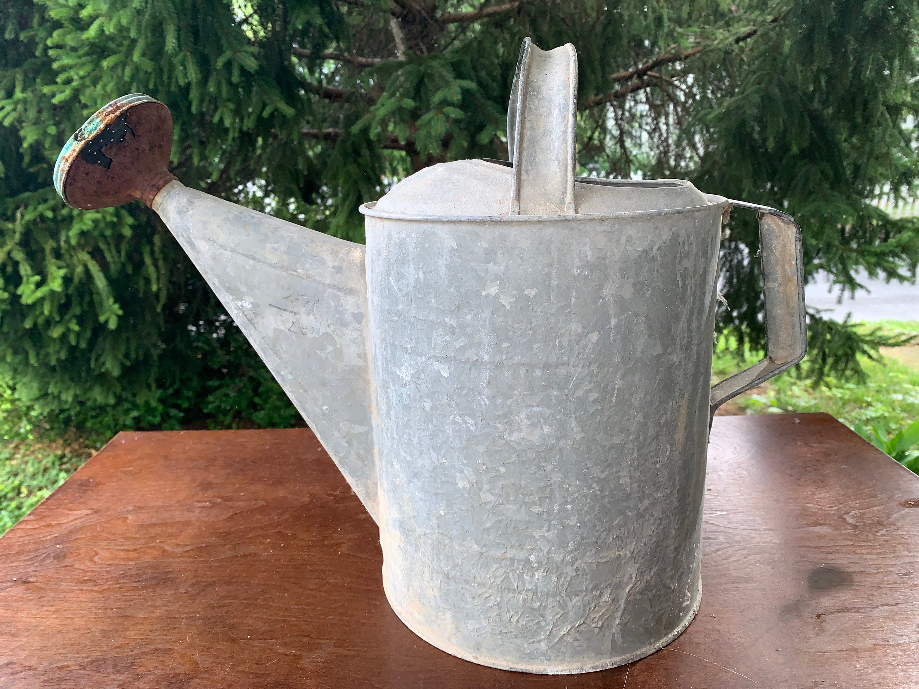 Large Farmhouse Antique Galvanized Metal Water Pitcher - Etsy