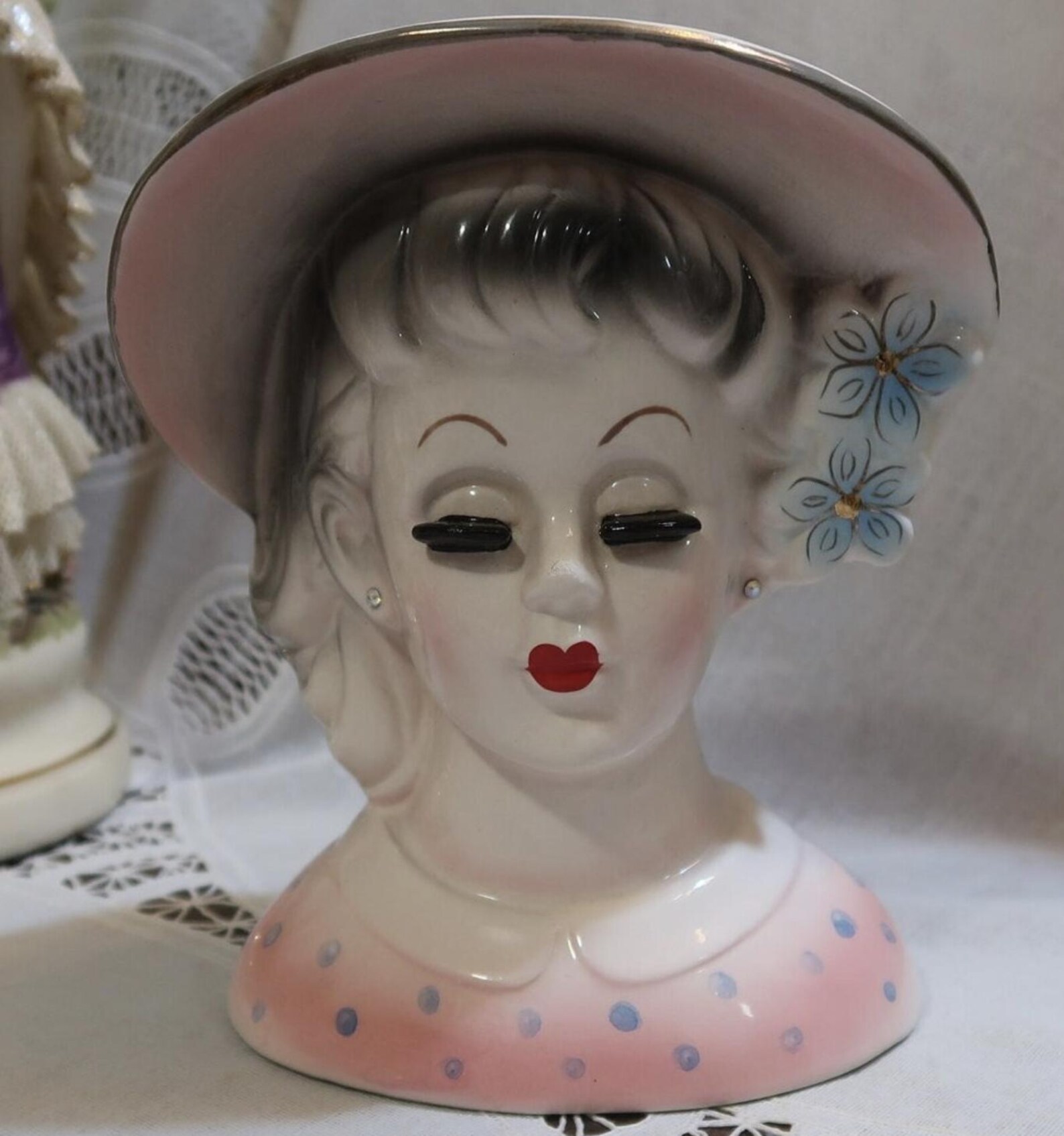 Delicate Vintage Young Lady Head Vase - Etsy