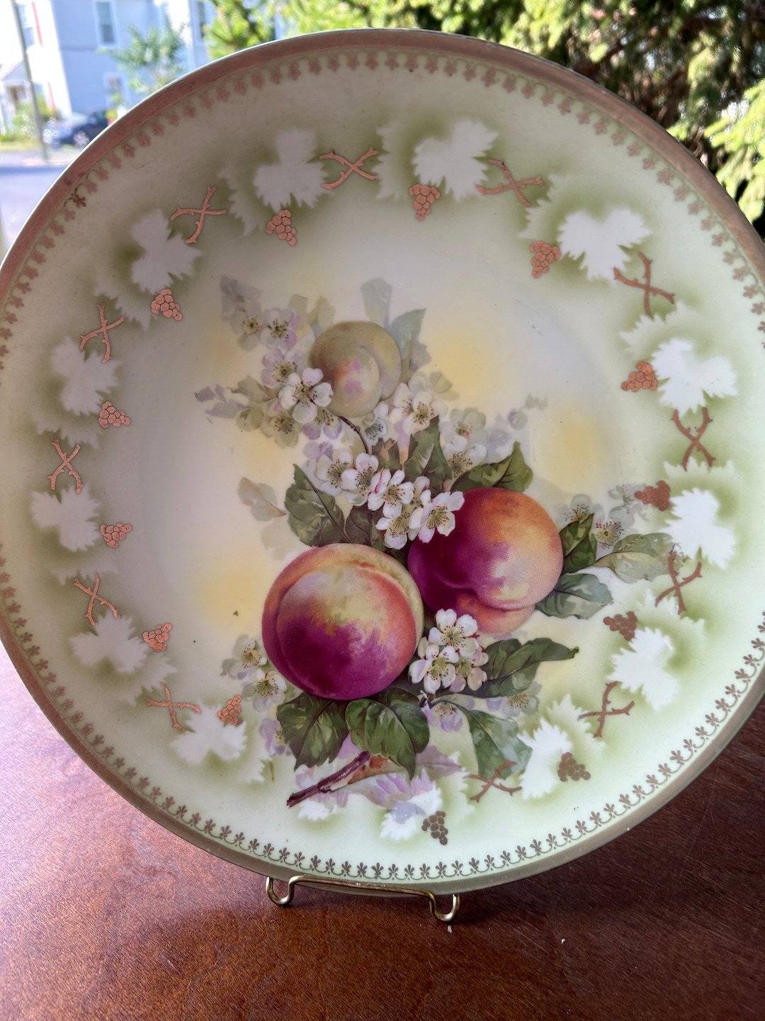 Vintage Lush Peaches Collector's Display Plate Three Crown China ...