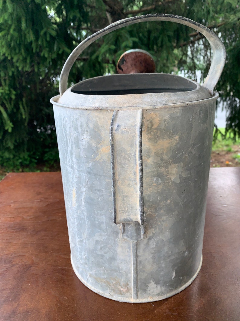 Large Farmhouse Antique Galvanized Metal Water Pitcher - Etsy