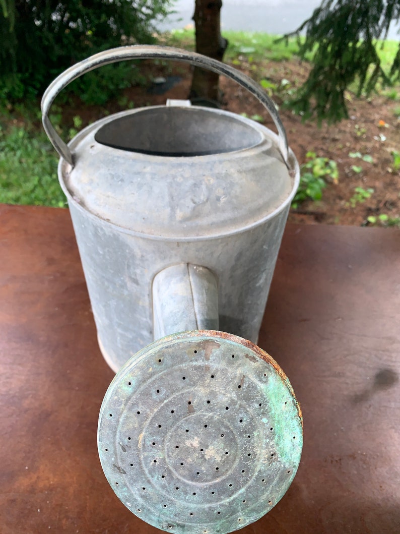 Large Farmhouse Antique Galvanized Metal Water Pitcher - Etsy
