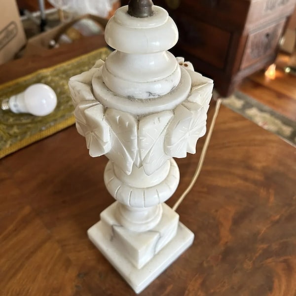 Vintage Marble Italy Alabaster Lamp - Etsy