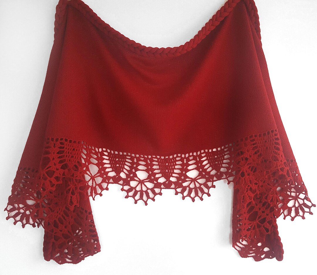 Scarlett Red Wedding Shawl, Bright Red Bridal Shawl, Bridal Cover Up ...