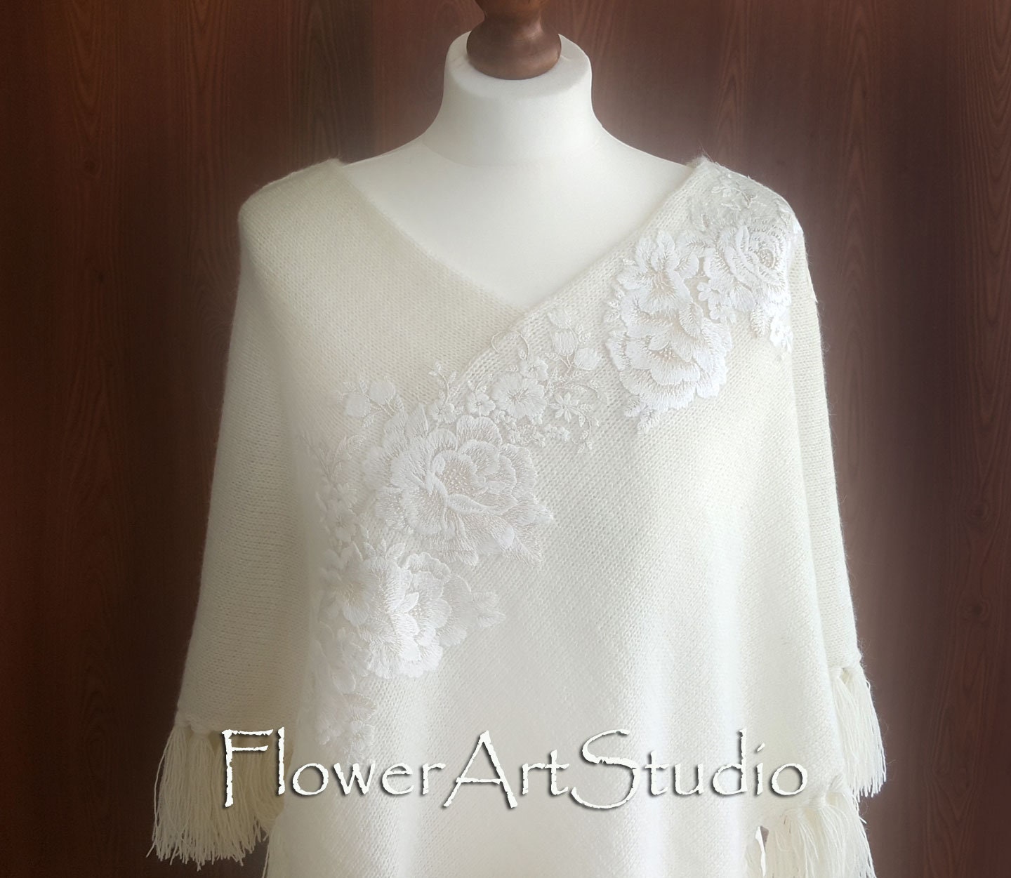 Ivory Bridal Poncho Wedding Poncho Wool Poncho Knitted - Etsy
