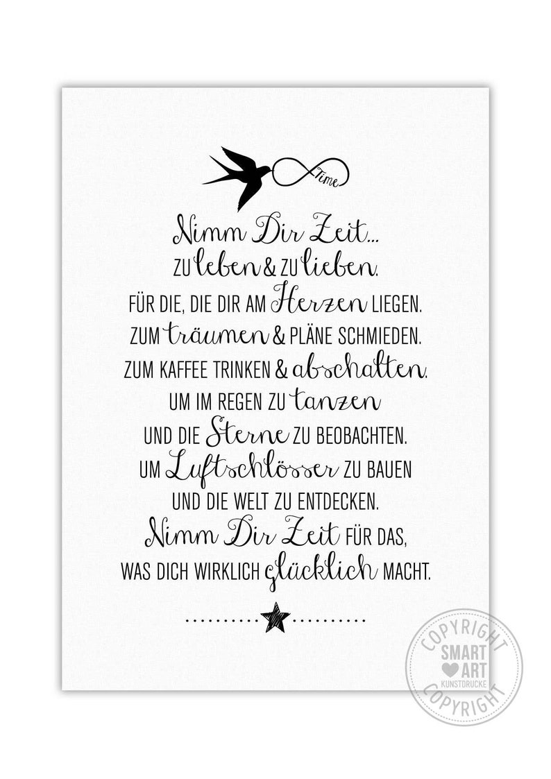 Zeit nehmen Smart Art Kunstdrucke Poster Deko Bild Geschenk | Etsy
