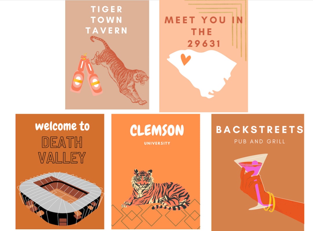 Clemson University Digital Wall Art - Etsy