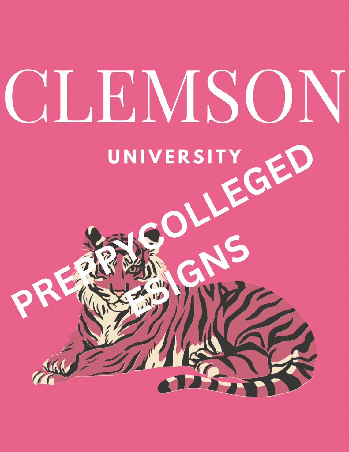 CLEMSON UNIVERSITY Preppy Wall Print Out Decor - Etsy