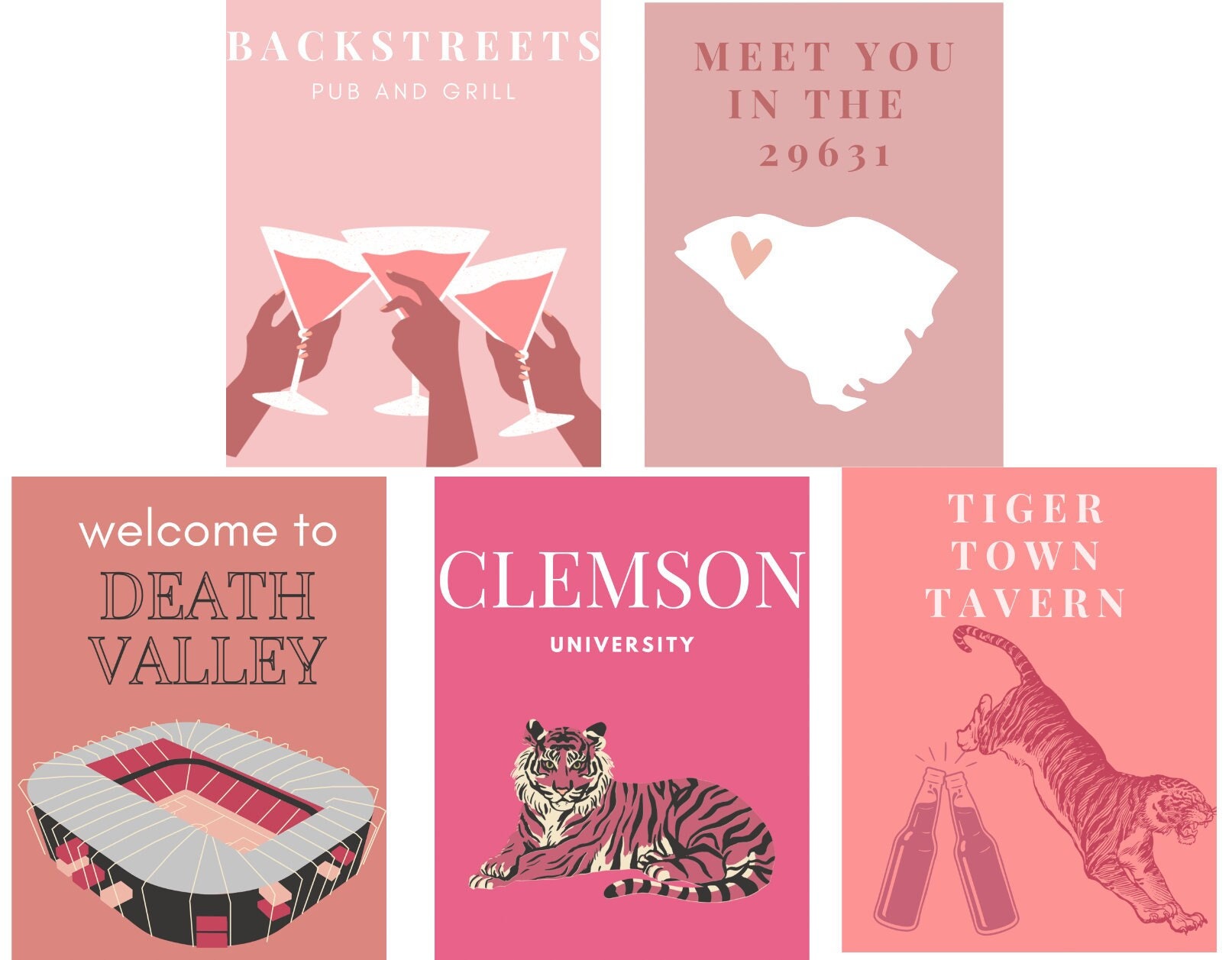 CLEMSON UNIVERSITY Preppy Wall Print Out Decor - Etsy