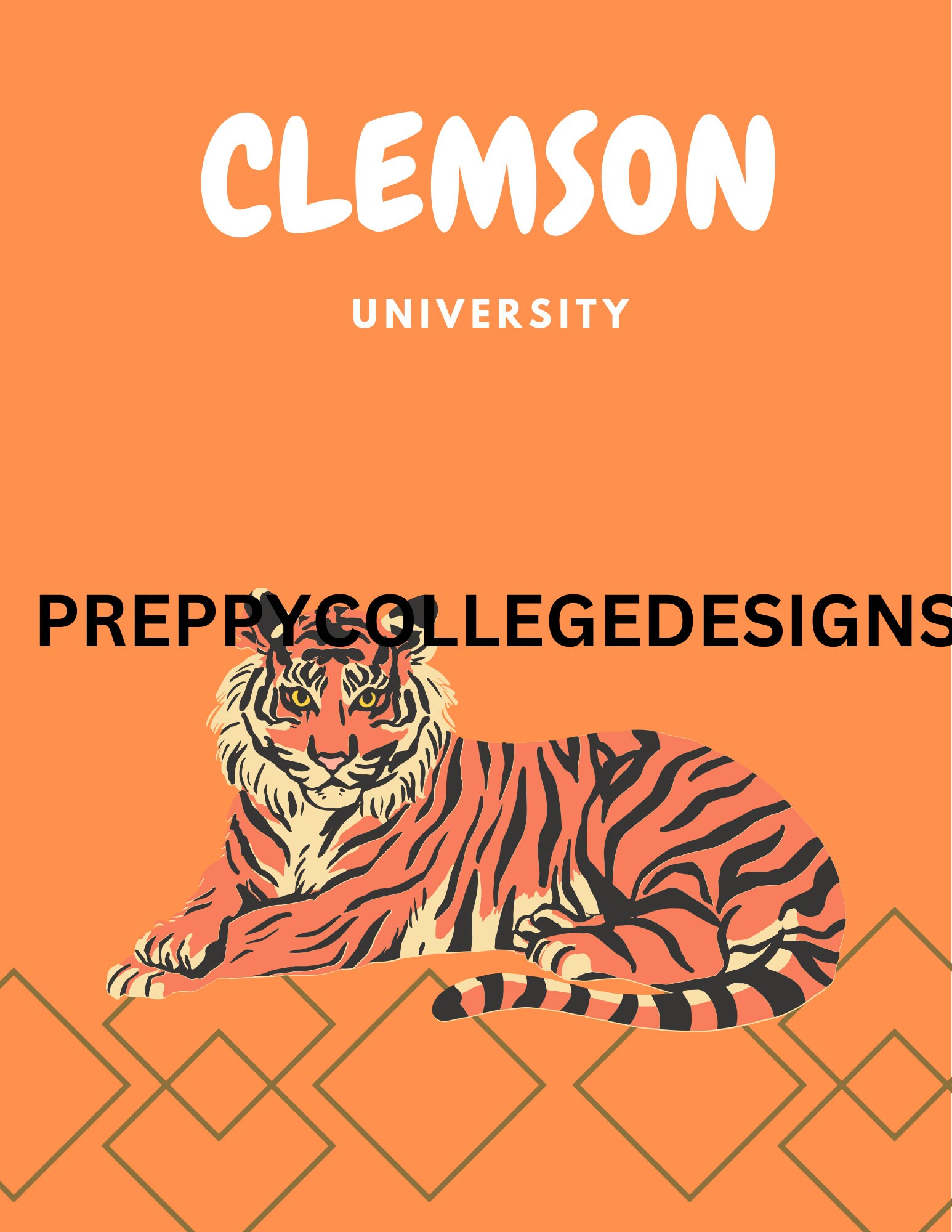 Clemson University Digital Wall Art - Etsy
