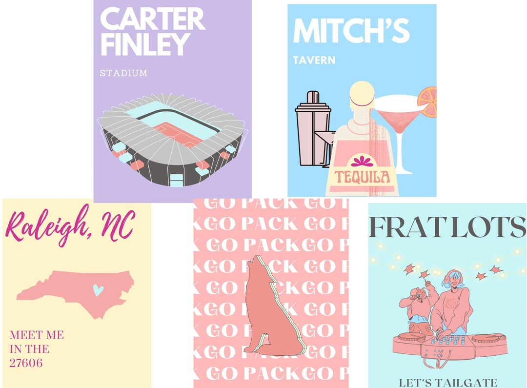 NC State Preppy Wall Art - Etsy