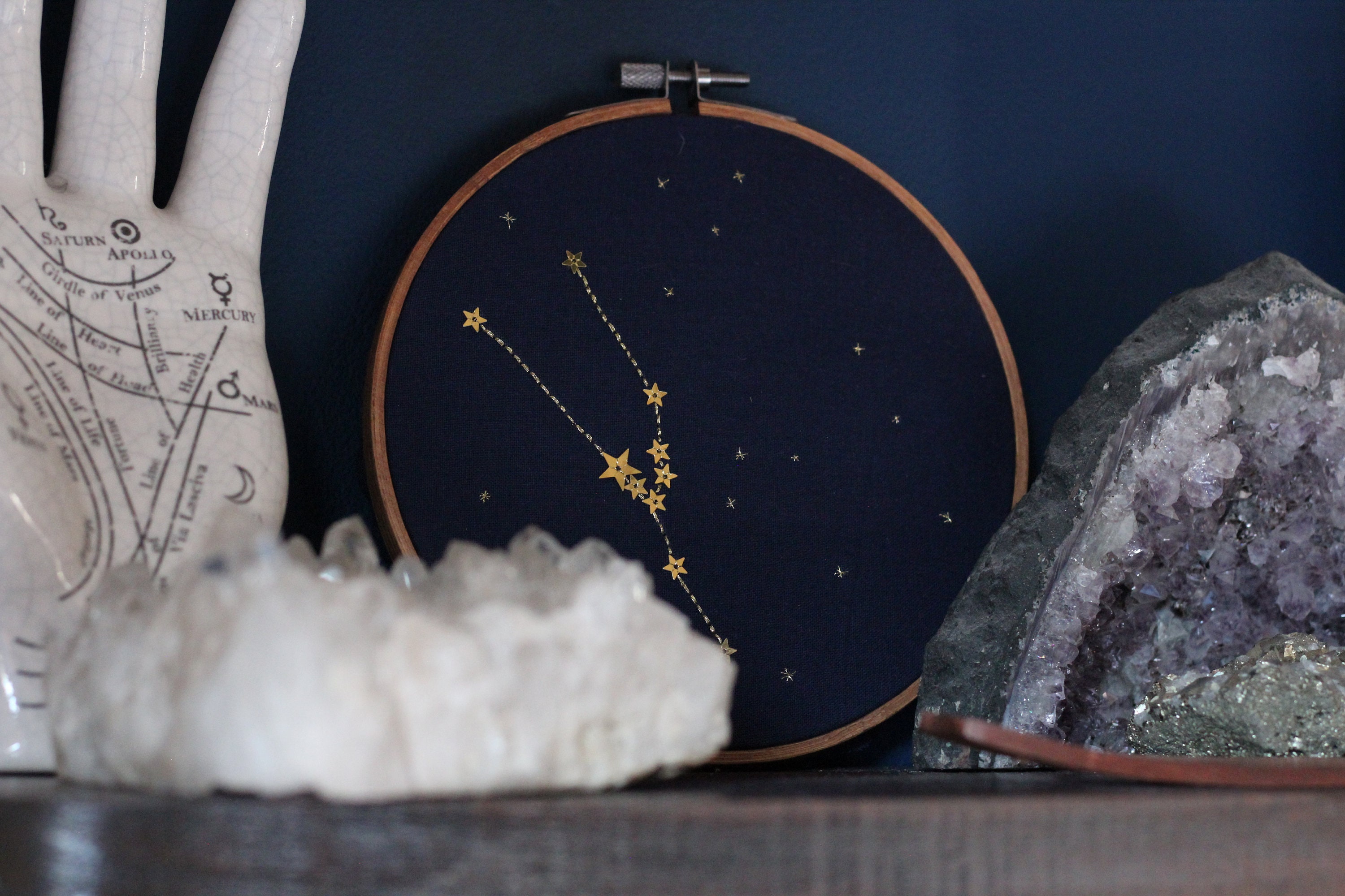 Handmade Embroidered Taurus Star Sign Constellation - Etsy