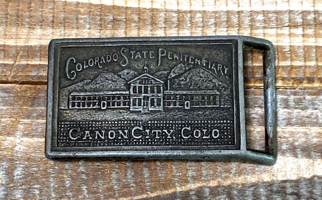 Vintage Colorado Penitentiary Belt Buckle: Canon City Jail Collectible ...