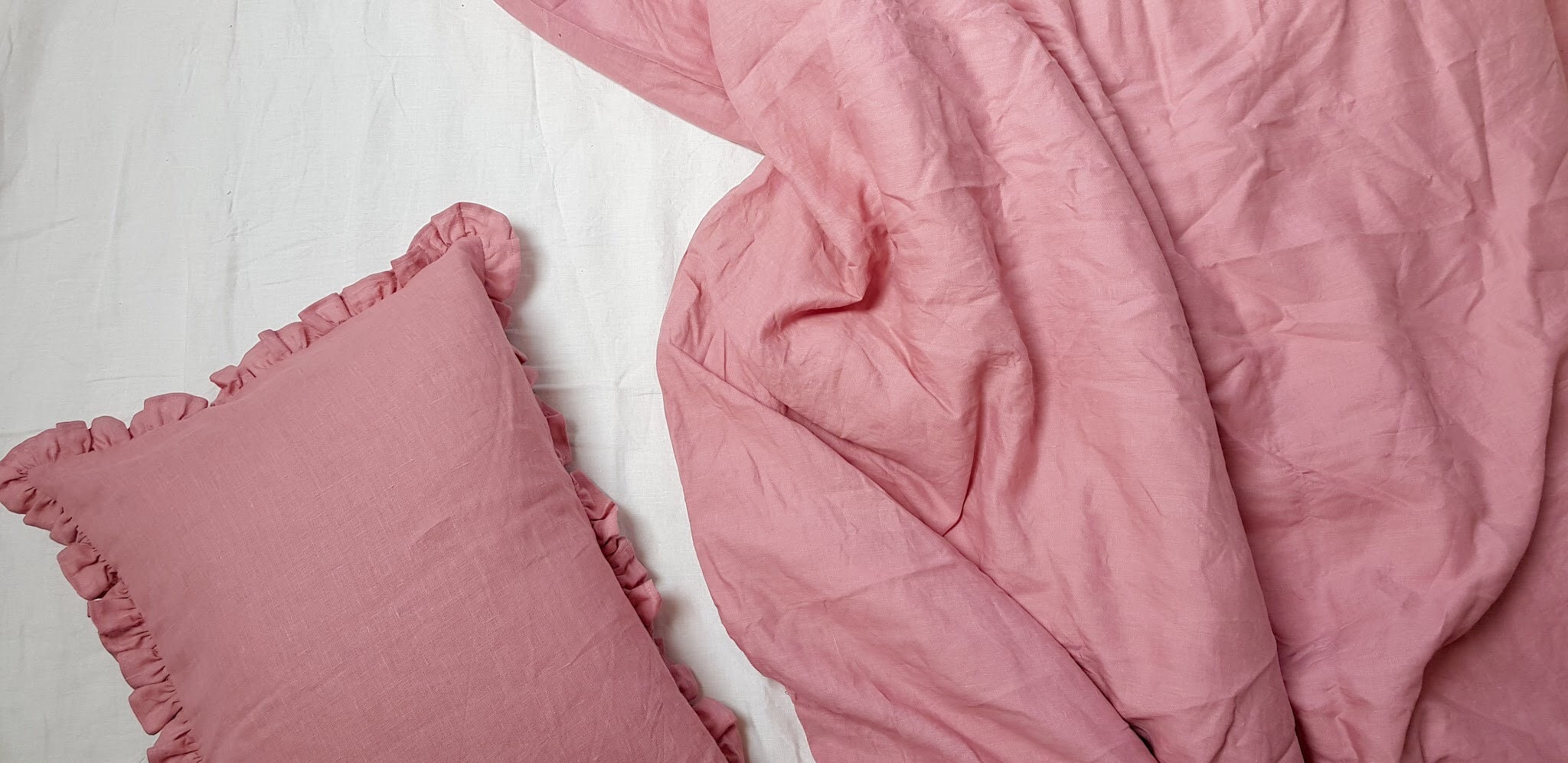 Blush linen BEDDING SET Bohemian home decor Rustic bedding | Etsy