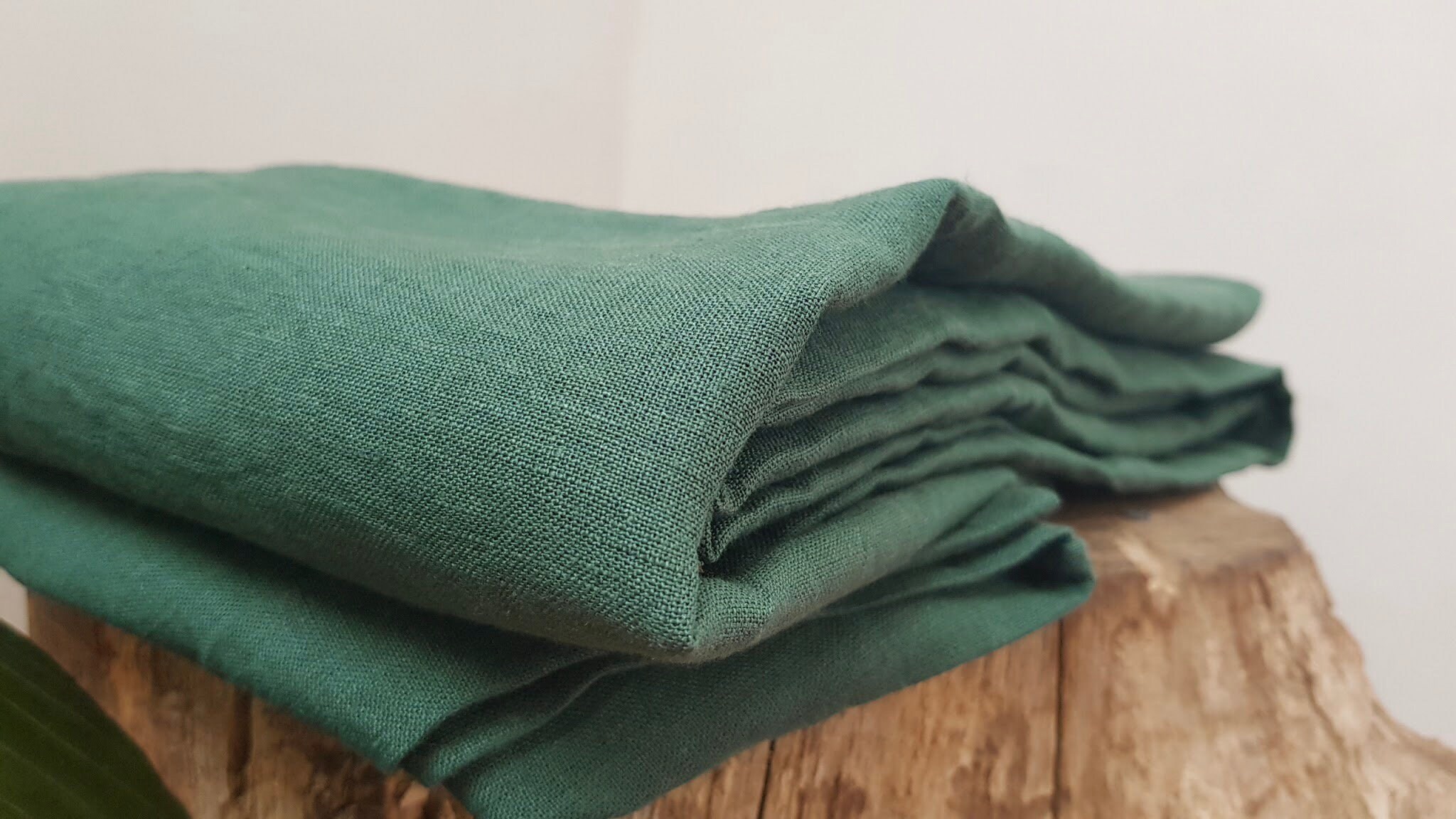 Emerald LINEN SHEET Green Linen Sheet Natural Bedding | Etsy
