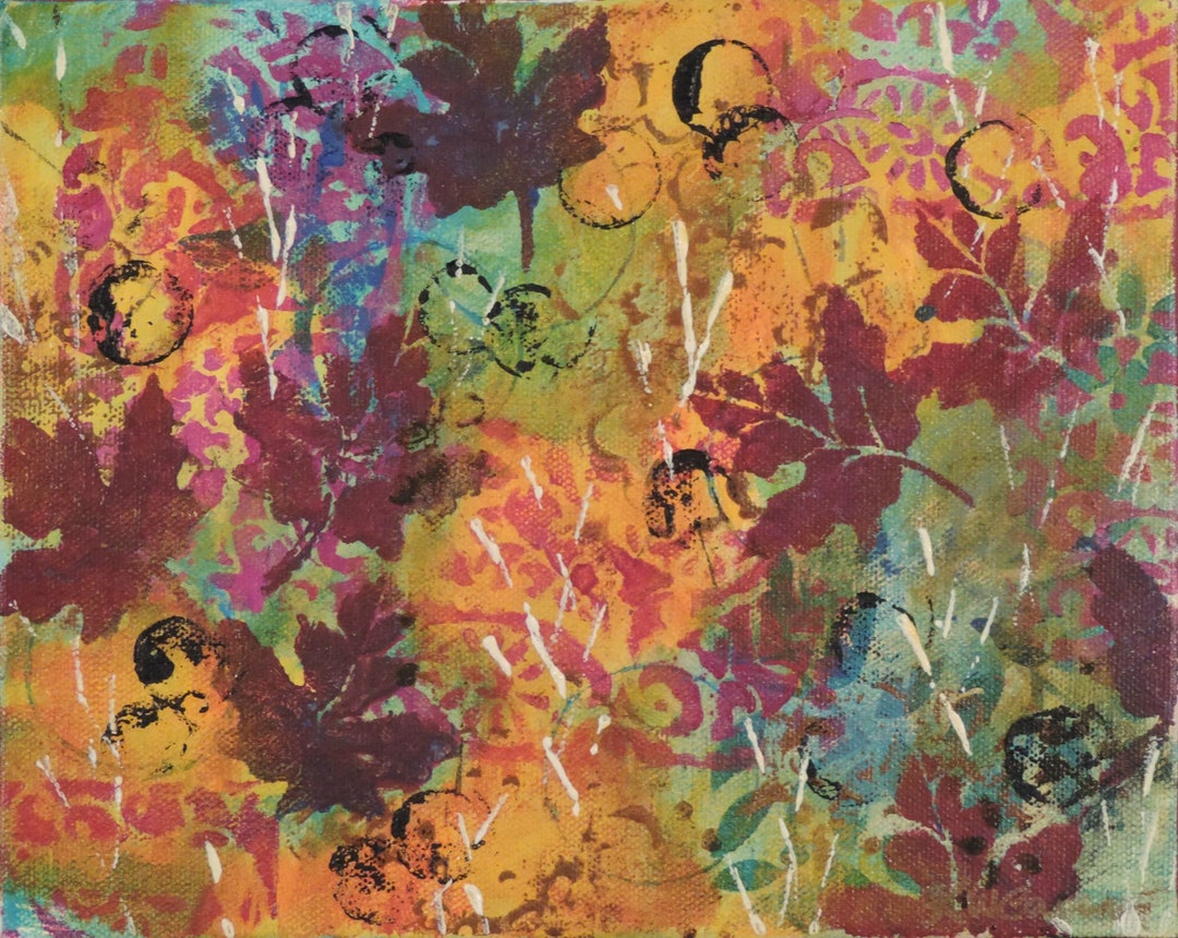 Leaves Divine Acrylic Painting Small Leaf Painting Fall Leaves Art ...