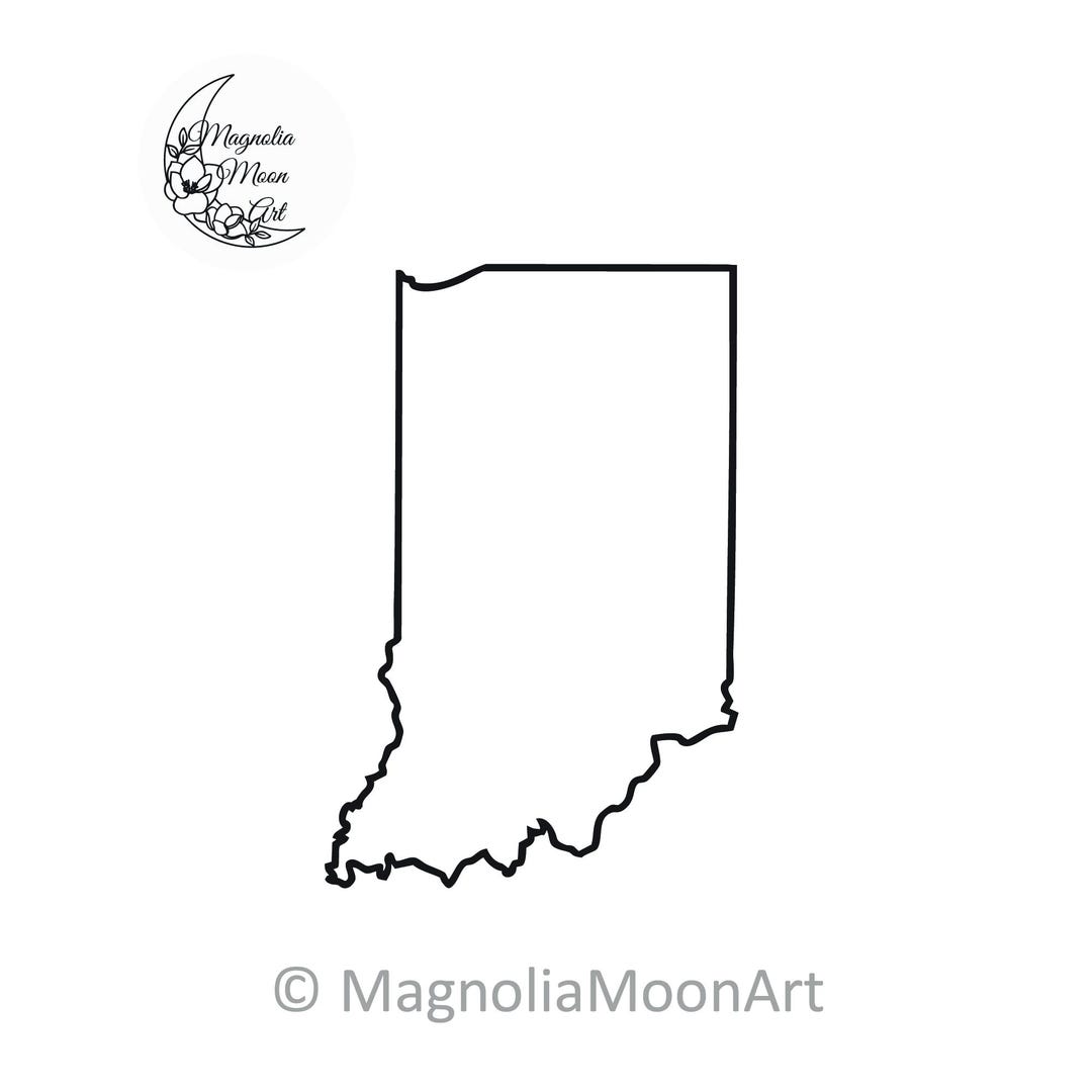 Indiana Outline SVG File | Indiana Cut File | Dxf File for Laser Cut ...