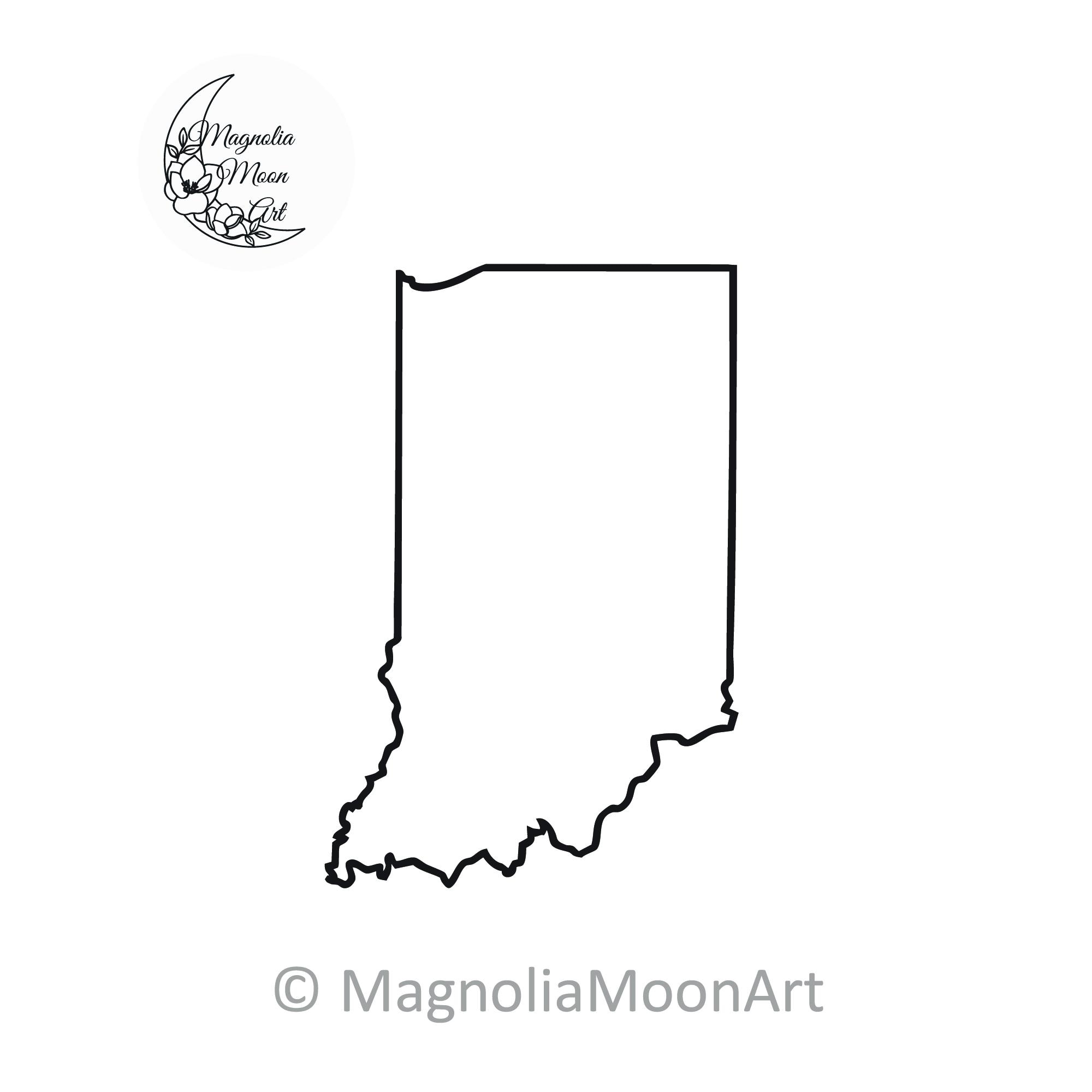 Indiana Outline SVG: State Map Vector Cut File (digital Download) - Etsy UK