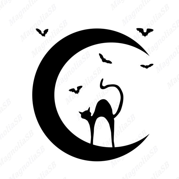 Bats and Moon - Etsy