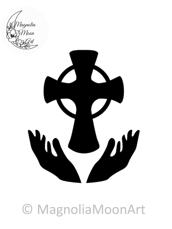 Kruis Met Biddende Handen Tekeningen