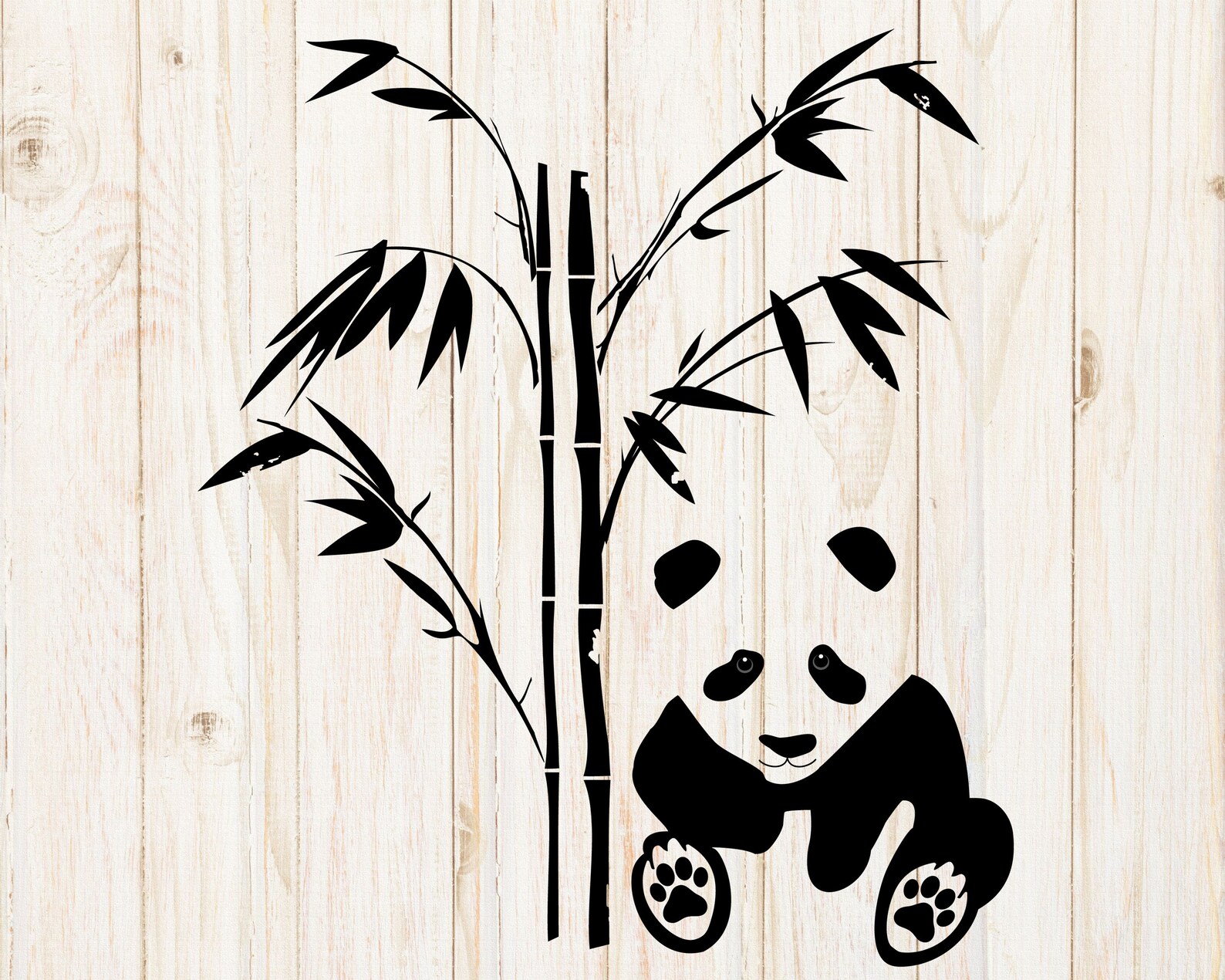 Panda Bear and Bamboo SVG Panda Bear Svg Bamboo Svg Cut - Etsy