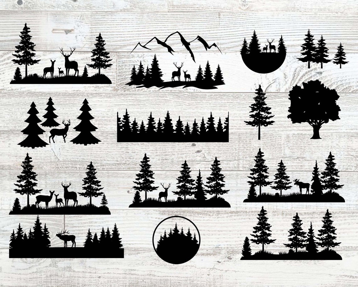 Forest Bundle Svg, Forest Svg, Trees Svg, Cut File for Cricut, Pine ...