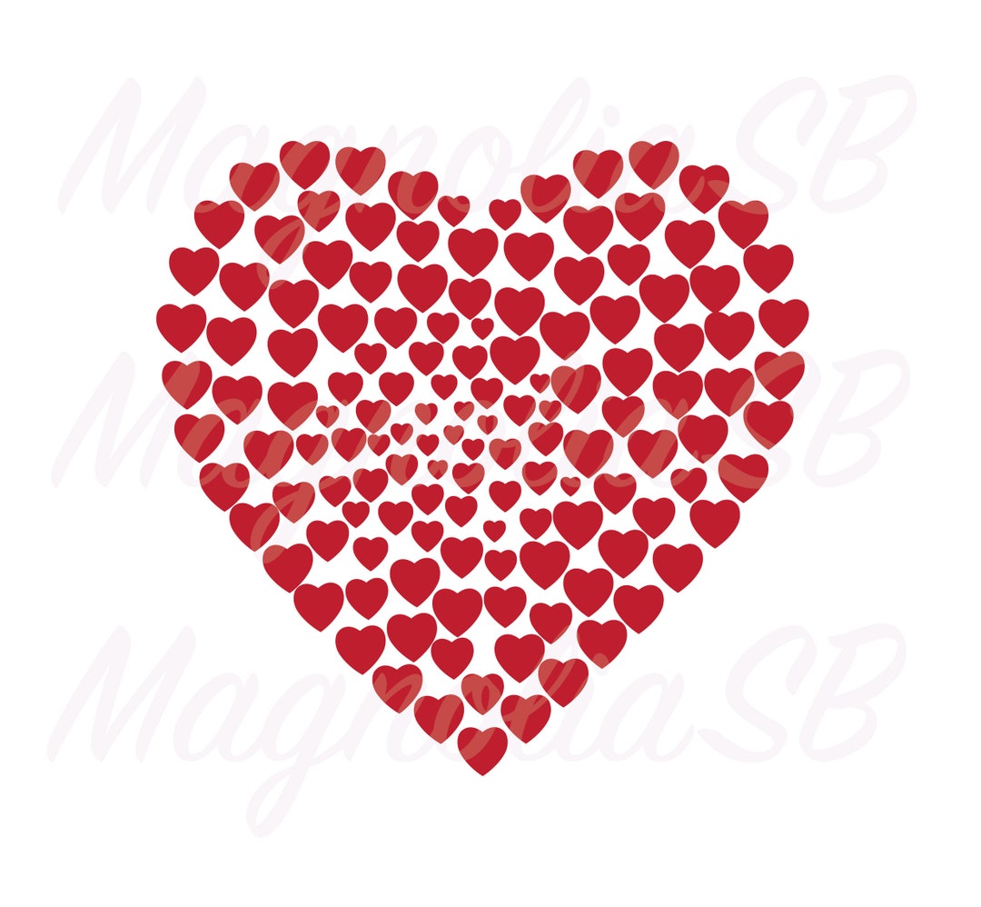 Corazón SVG, DXF, corazones rojos svg, corazón PNG, clip art del día de ...