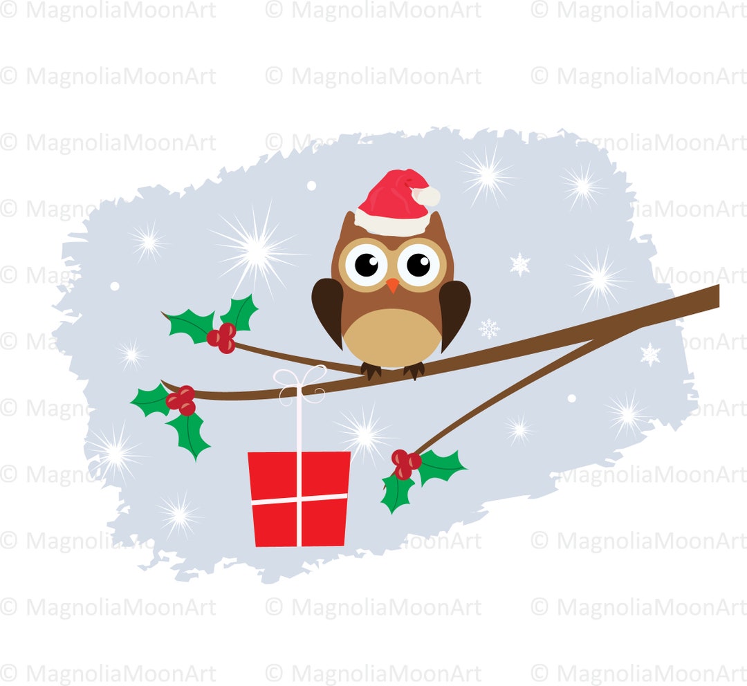 Búho en capas svg Búho con un regalo svg Búho de Navidad - Etsy México