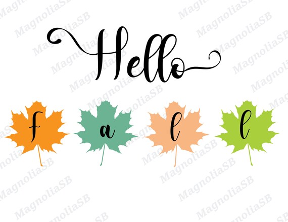 Hello Fall Svg Fall Svg Fall Leaves Svg Cut File for | Etsy