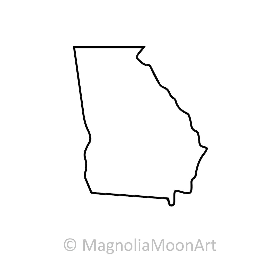 Georgia Outline SVG: Laser Cut File, Vector Map (digital Download) - Etsy