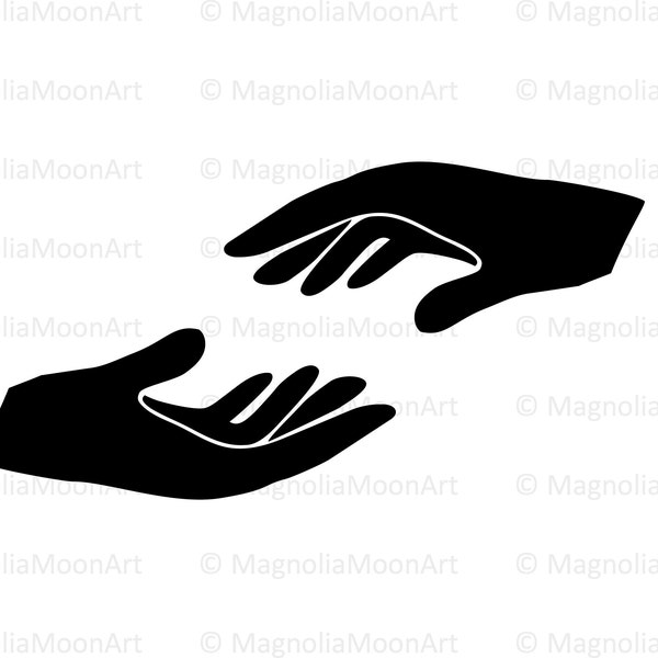 Open Cupped Hands SVG Cut File Template for Cricut, Silhouette, Cutting ...