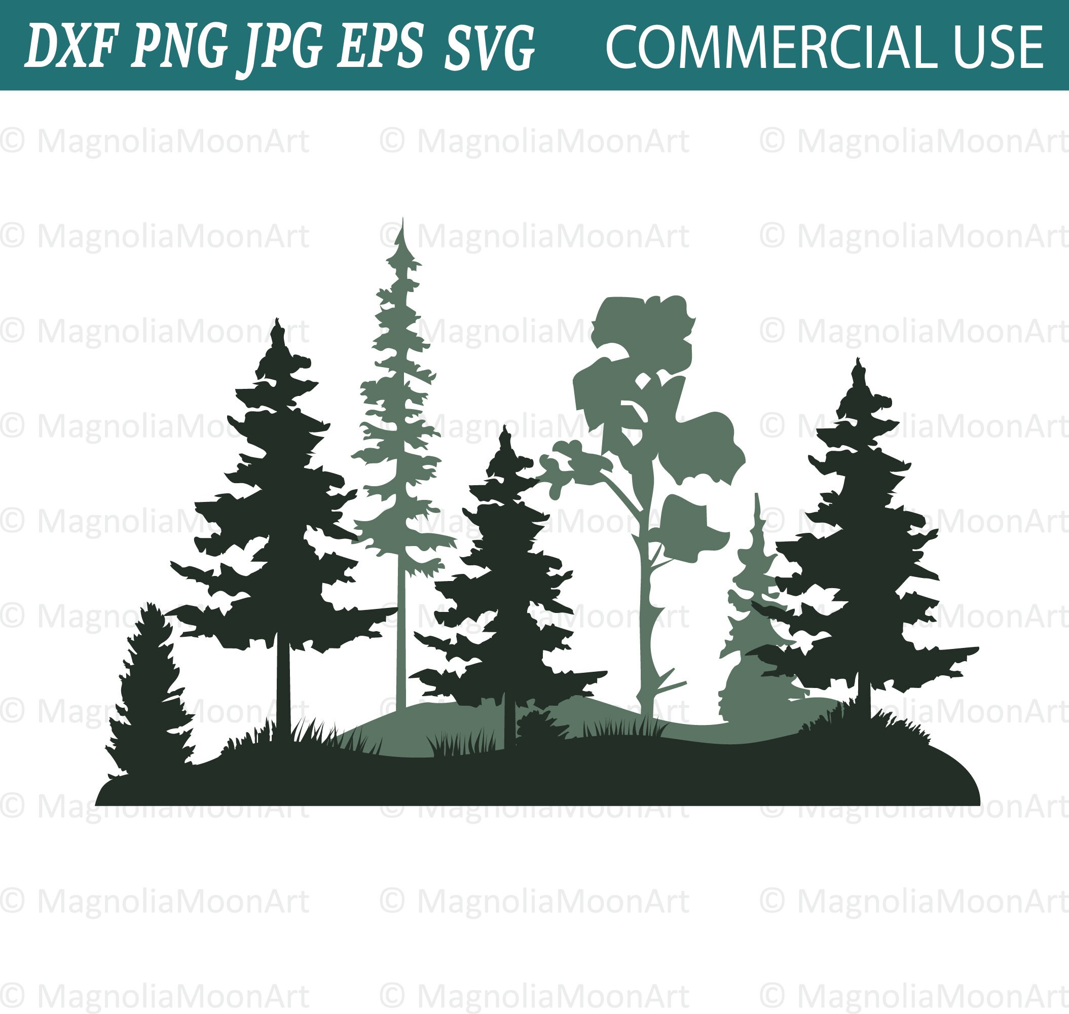 Pine Forest Svg, Pine Tree Svg, Tree Svg, Forest Svg, Cut File for ...