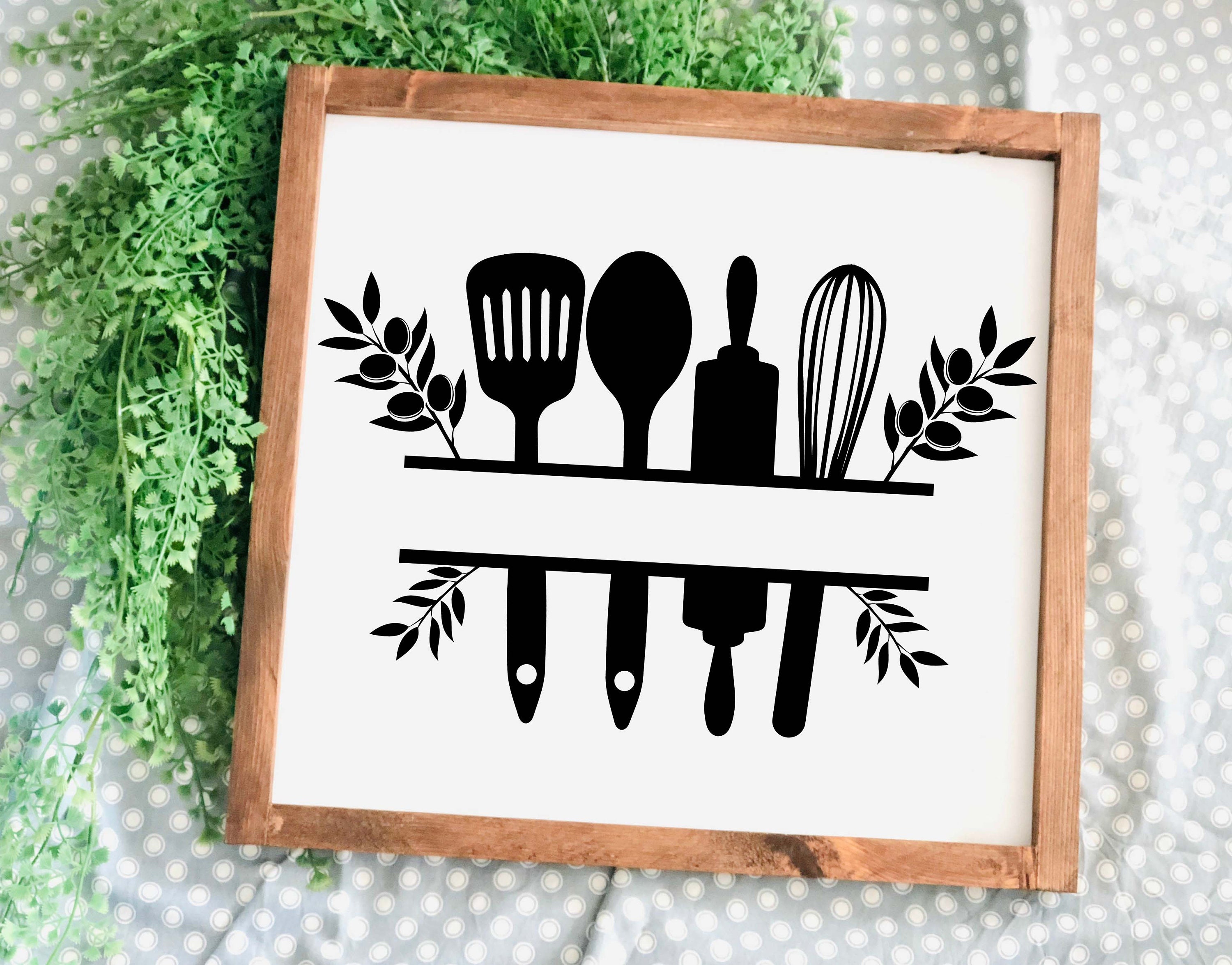 Kitchen Utensils Split Monogram SVG Kitchen Logo Svg Kitchen - Etsy