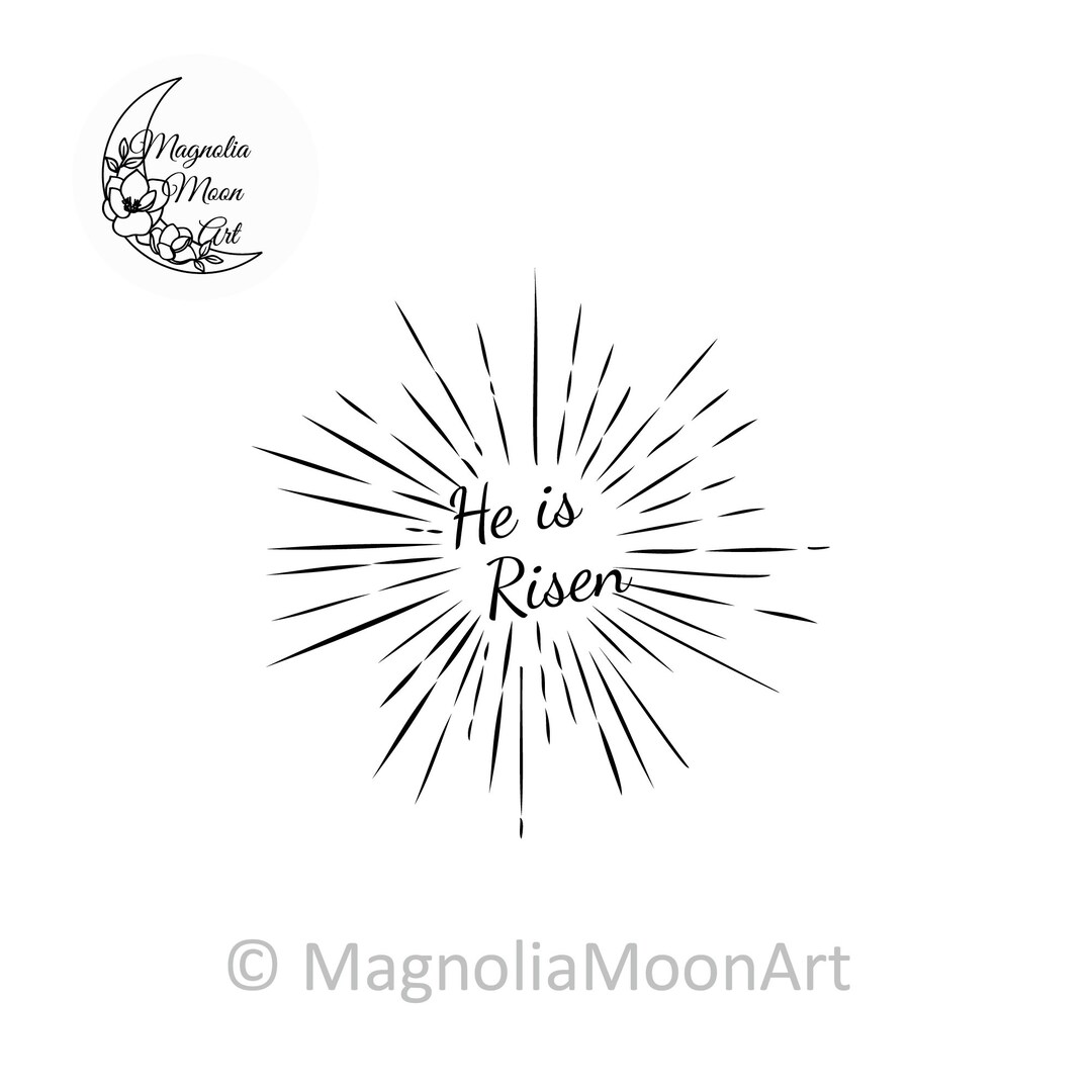 He is Risen SVG, DXF, He is Risen Clipart, Cutting, He is Risen Sunrays ...