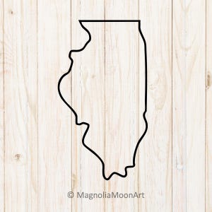 Illinois Outline SVG File | Illinois Cut File | DXF File for Laser Cut ...