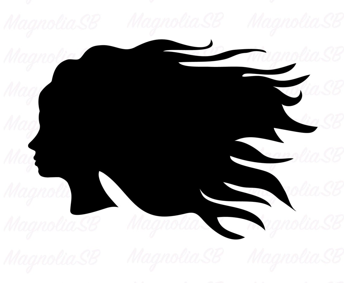 Woman With Long Hair Svg Hair Svg Cut File for Cricut Woman - Etsy
