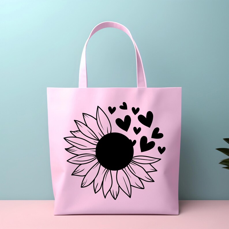Sunflower With Hearts SVG: Vector Graphic, Cricut Cut File (digital ...
