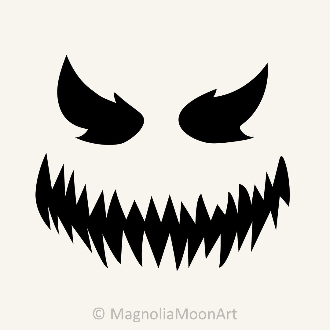 Jack O Lantern Svg | Scary Pumpkin Face Clip Art | Halloween Vector ...