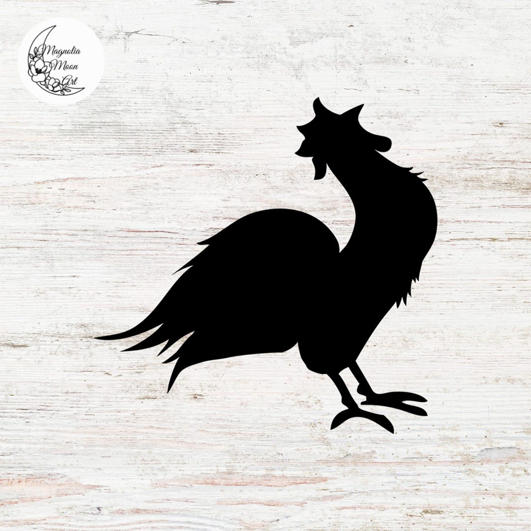 Crowing Rooster Silhouette SVG, Rooster SVG, Rooster Clipart, Rooster ...