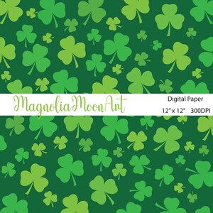Shamrock Pattern Digital Paper: St. Patrick's Day Scrapbook (digital ...