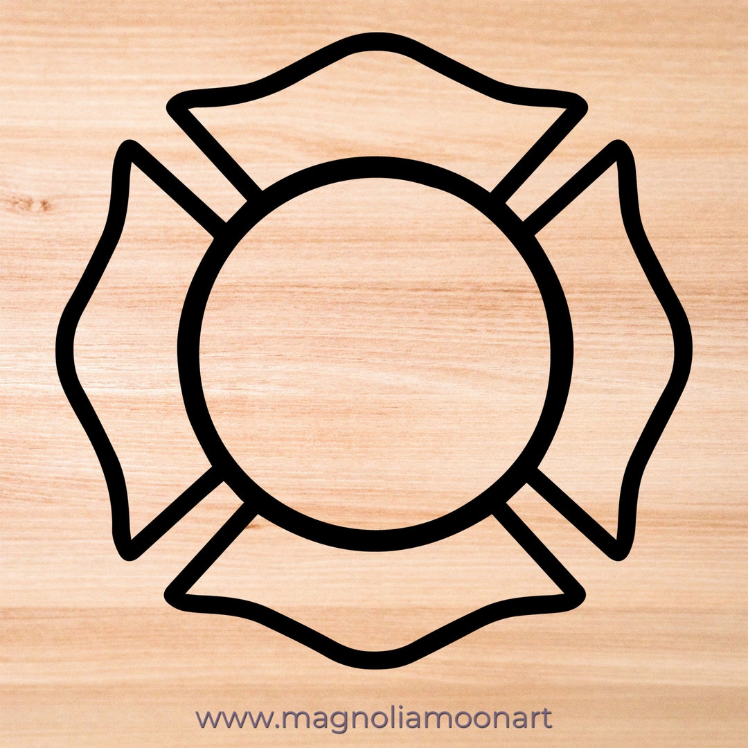 Firefighter Badge SVG | Maltese Cross Cut File | DXF File for Laser Cut ...