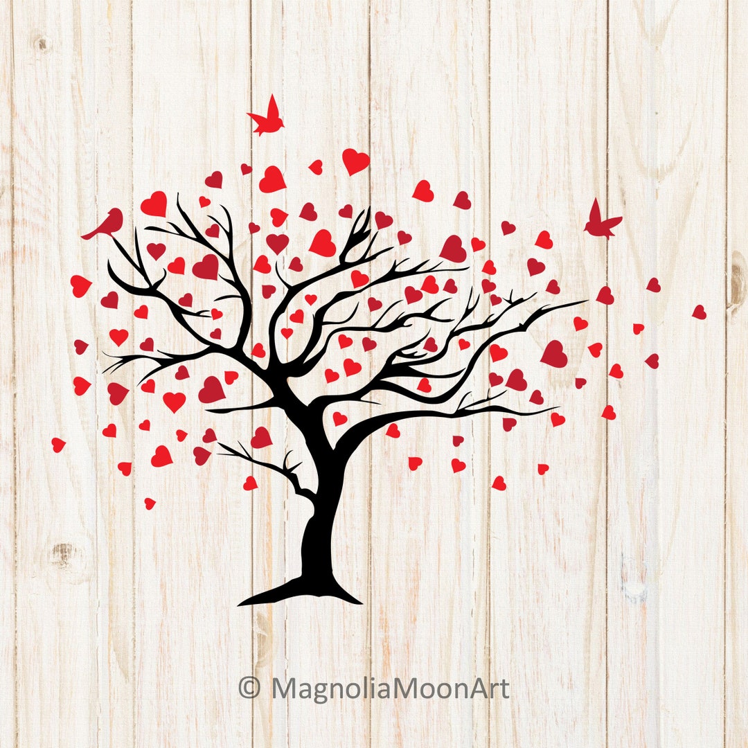Love Tree SVG, Tree With Hearts Svg, Cut File for Cricut, Valentine Svg ...