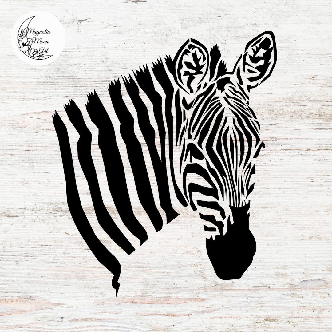 Zebra Svg File, Zebra Face Clip Art, African Animal Svg, Cut File for ...