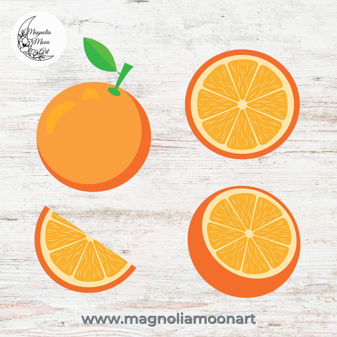 Oranges Fruit SVG File | Fresh Healthy Sliced Fruits Clip Art - Etsy