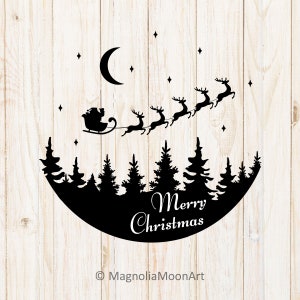 Santa Claus Svg, Reindeer Svg, Forest Svg, Christmas Svg, Cut File for ...