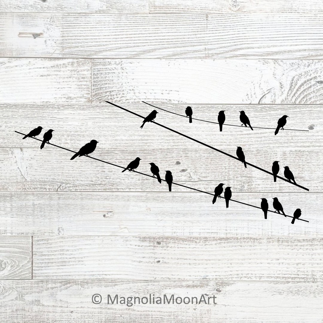 Buy Birds on the Wire SVG, Birds on Wire DXF, Cut File for Cricut ...