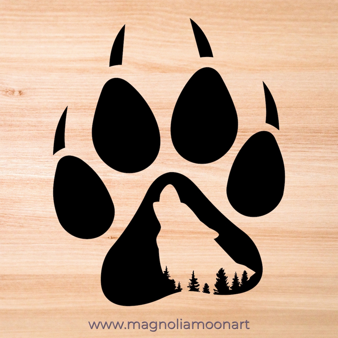 Wolf Paw SVG File | Wolf Paw Vector Clip Art | Wolf Paw Cut File | Wolf ...