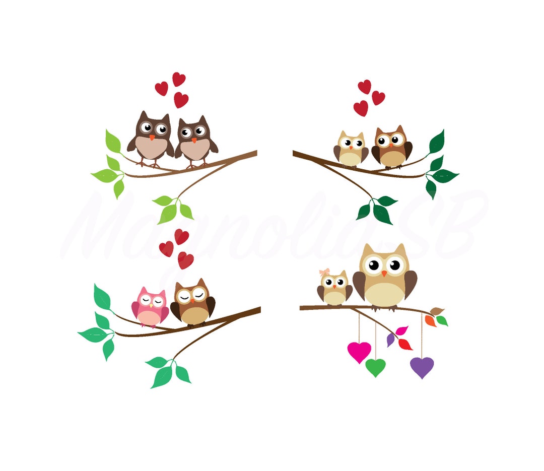 Imágenes prediseñadas digitales de Owl Bundle, tarjeta imprimible de ...