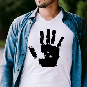 Hand Print SVG | Hand Print Clipart | Man's Hand Svg | Grunge Hand ...