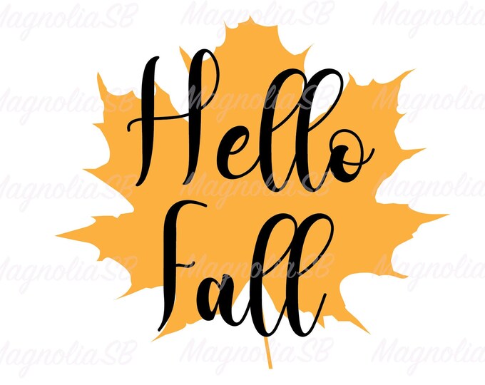 Hello Fall Svg Maple Leaf SVG Fall Svg Autumn Svg Cut File - Etsy